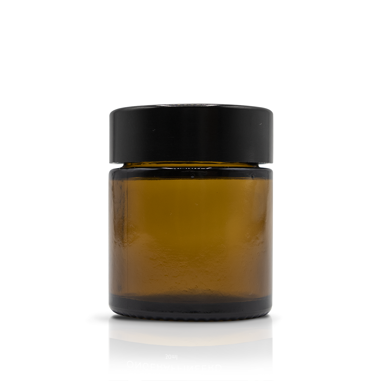 Glazen pot 30ml (bruin glas) met zwarte dop - Natuurbazen.nl